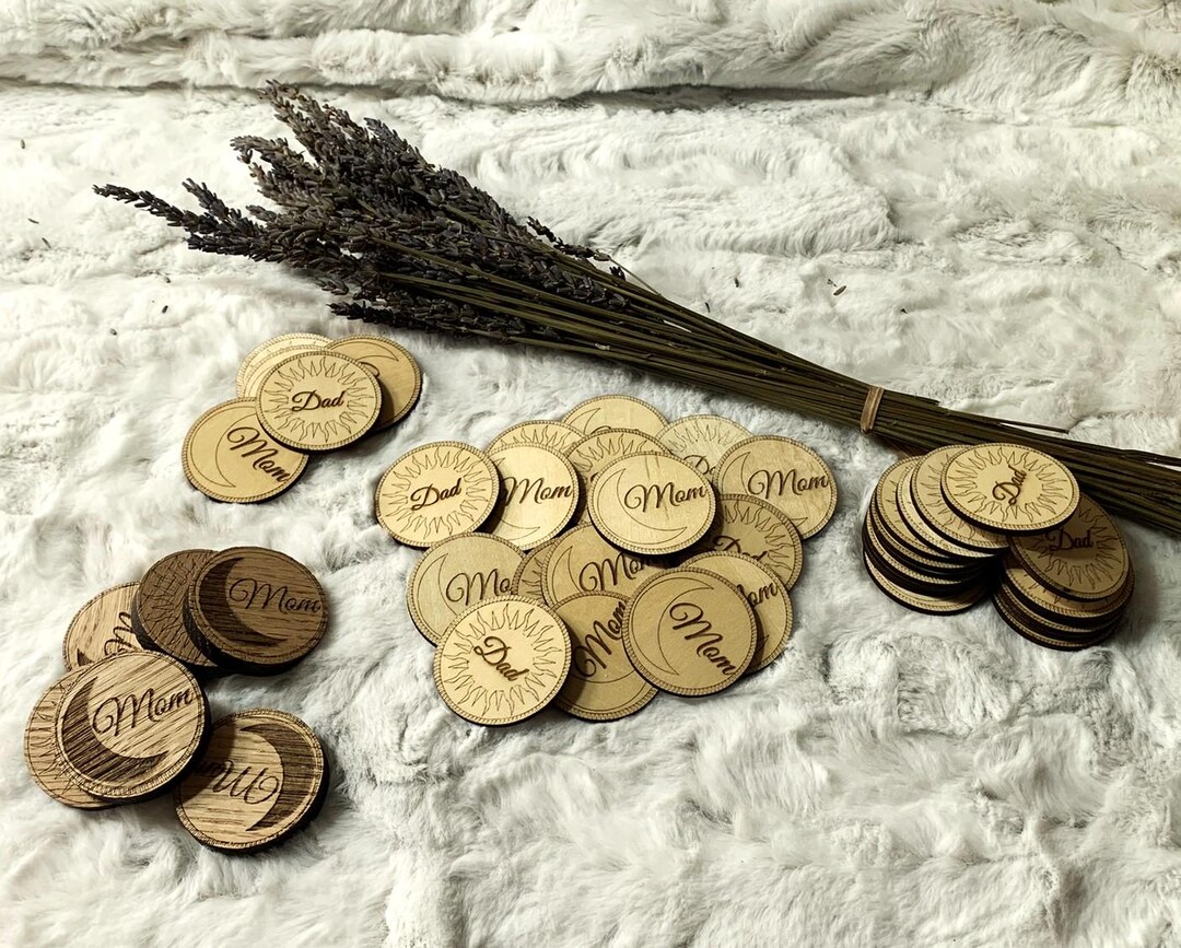 Diaper Duty Decider | Wooden Mom & Dad Coin, Baby Shower Gift - Etsy