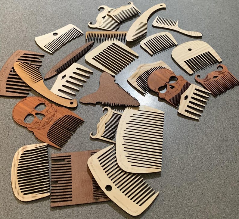 21 Unique Beard Comb Designs, Laser Cut CNC Templates (digital Download ...