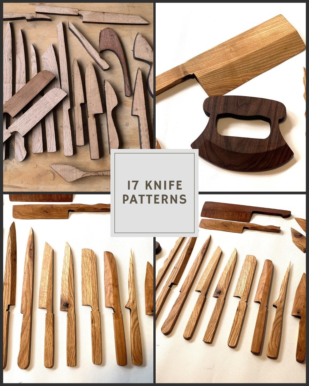 17 Knife Template Outlines, CNC Laser Engraving Patterns (digital ...