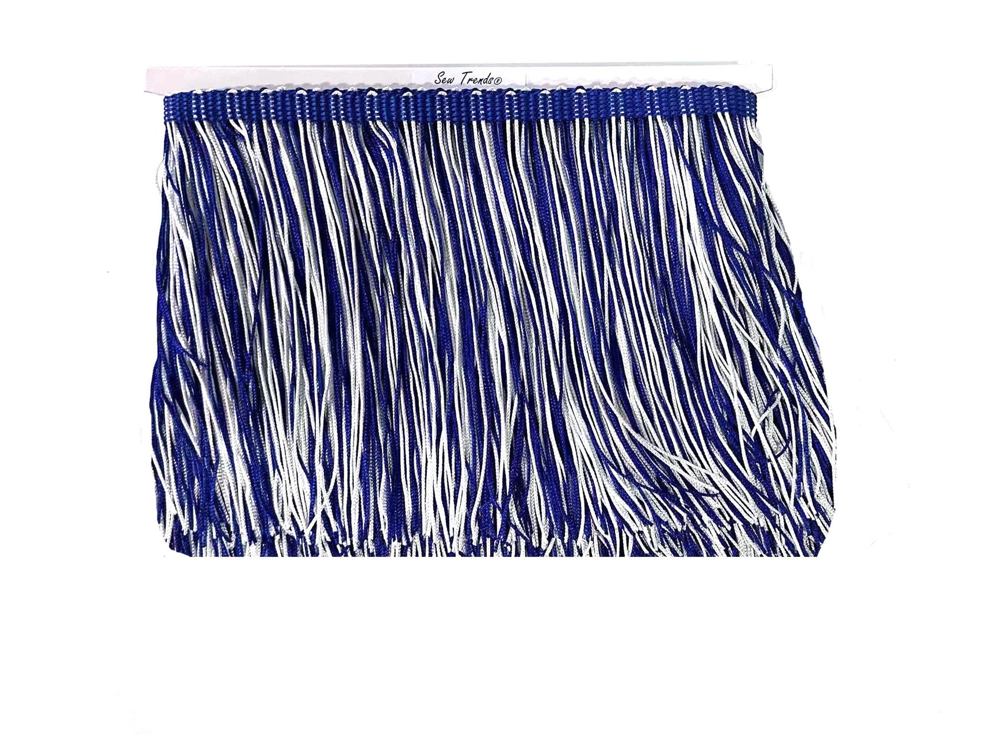 6 to 12 Long Chainette Thread Yarn Fringe Two Tone Multicolor Royal ...