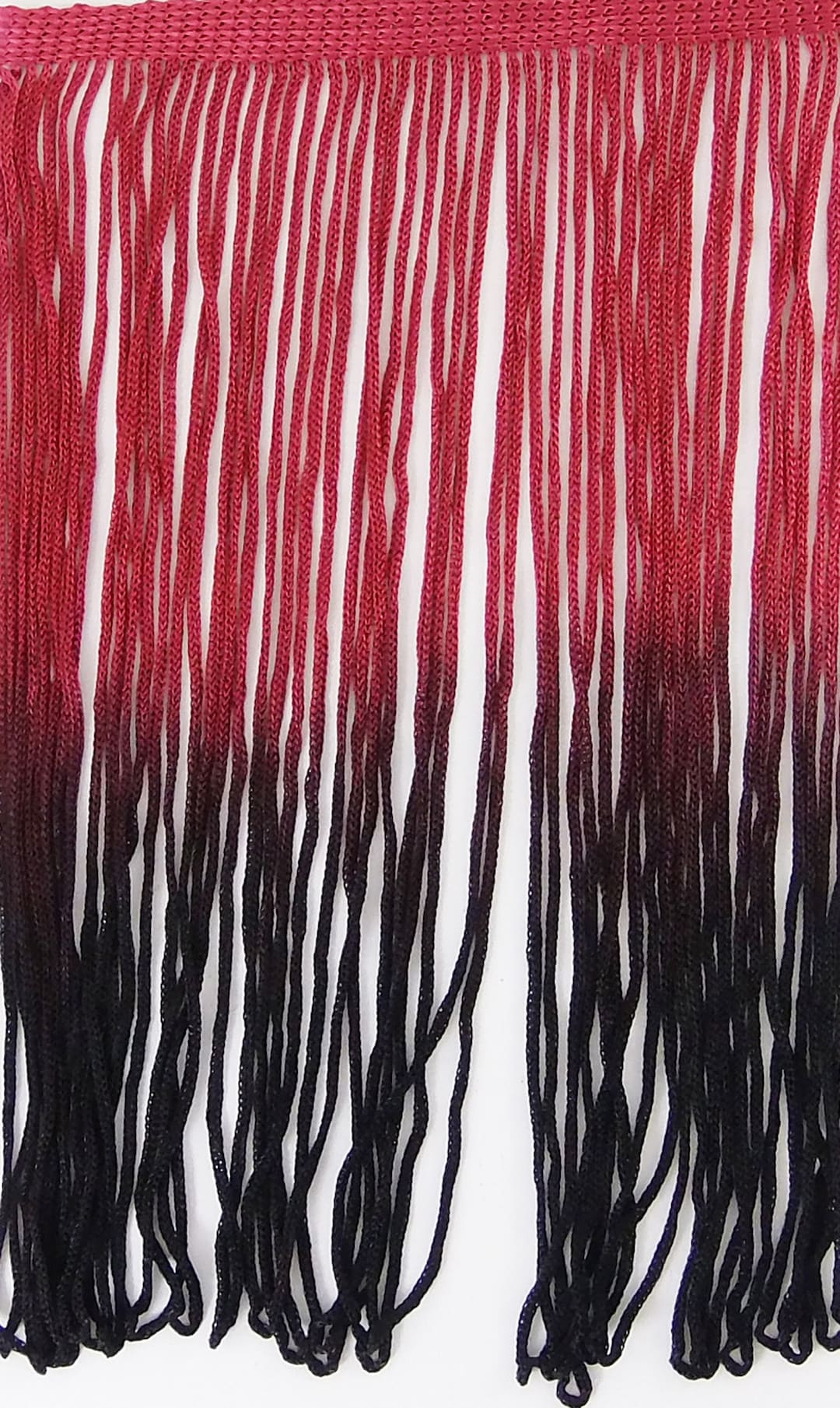 7" to 12" Long Two Tone Tie Dye Ombre Chainette Tassel Thread Fringe ...