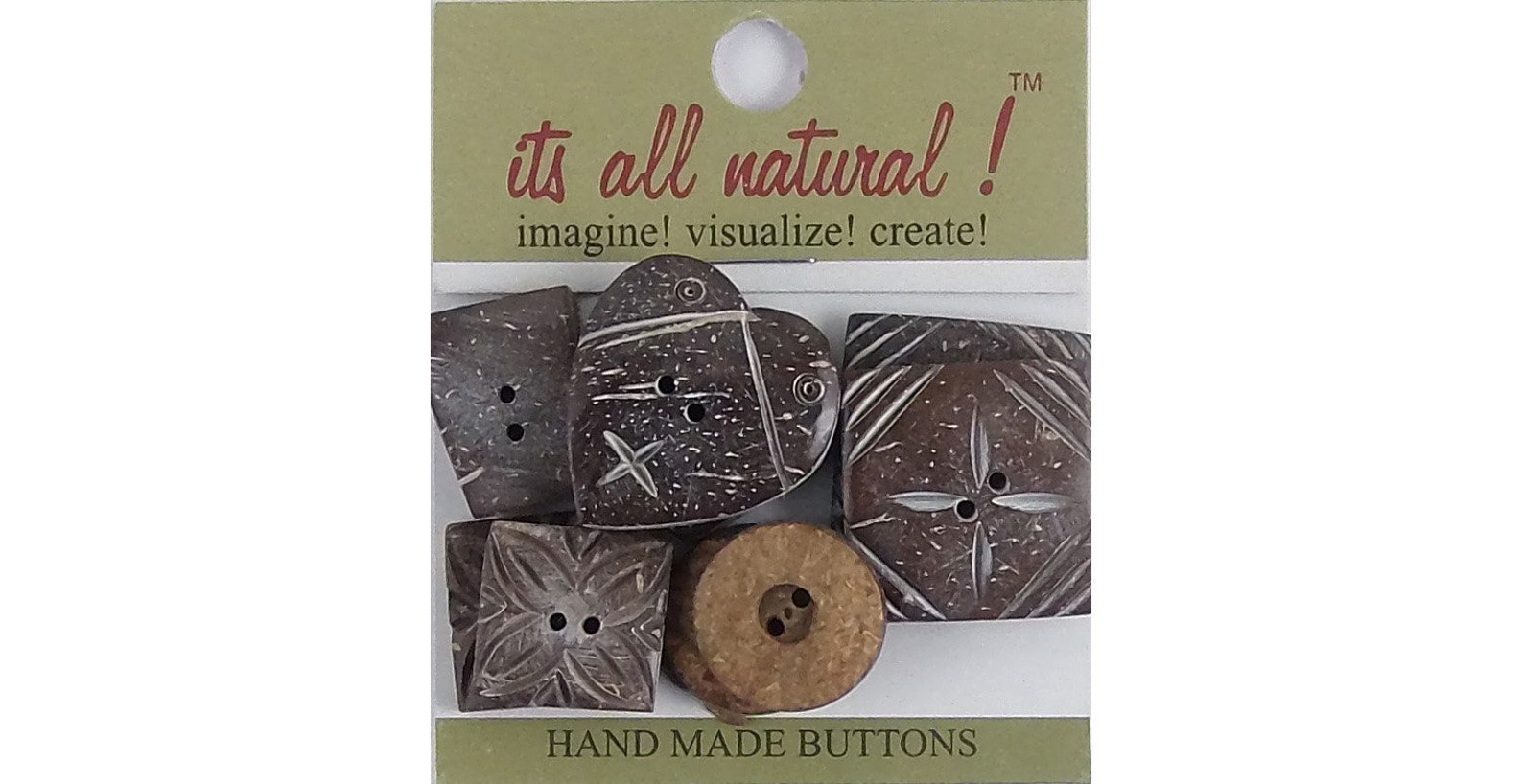 Handmade Natural Coconut Buttons Natural Assorted Sizes Value Pack ...