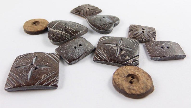 Handmade Natural Coconut Buttons Natural Assorted Sizes - Etsy