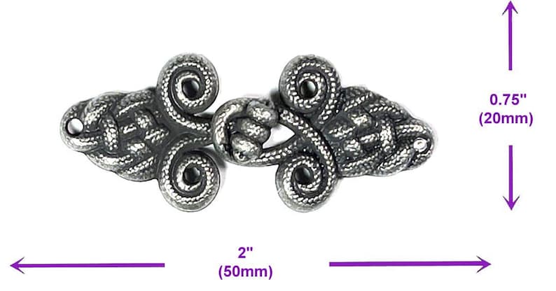3 Pairs Metal Chinese Frogs Button Closures Clasp Clip Hook & Eye ...