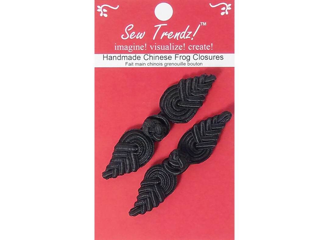 Chinese Frogs Button Closures Hook & Eye Fastener- HANDMADE- Black ...