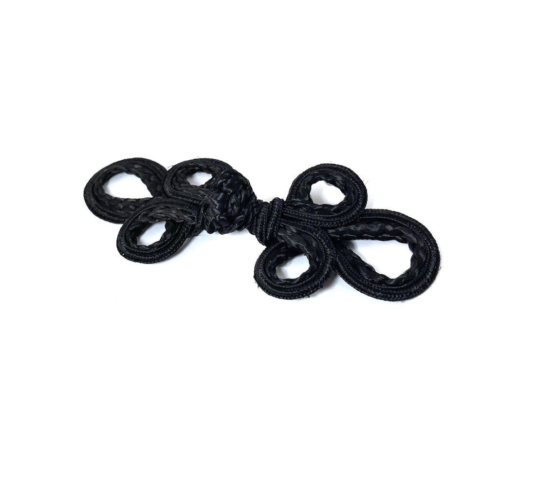 Chinese Frogs Button Closures Hook & Eye Fastener- HANDMADE- Black or ...