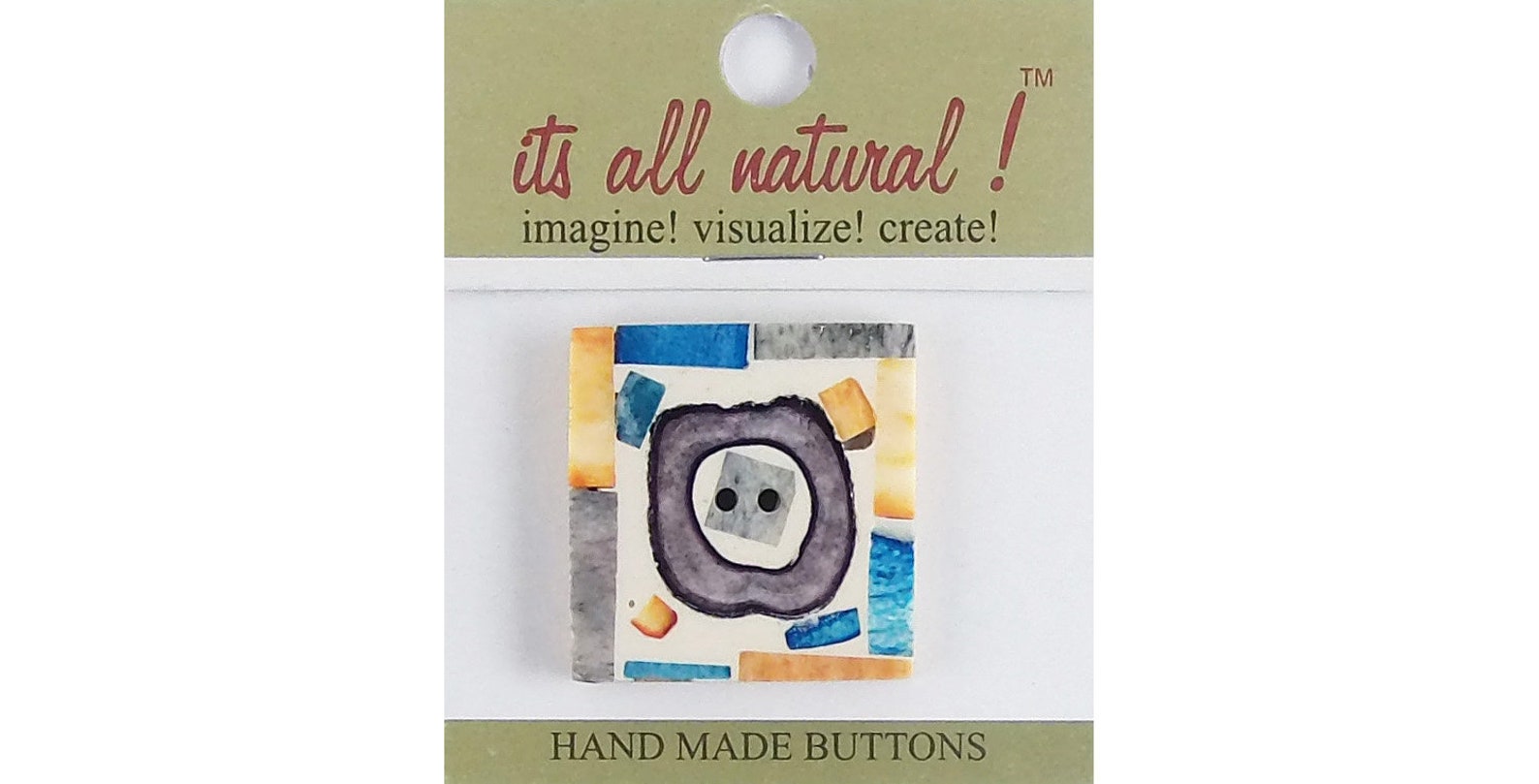 Handmade Natural Bone Buttons- Multicolor- 37x37mm- Millefiory ...