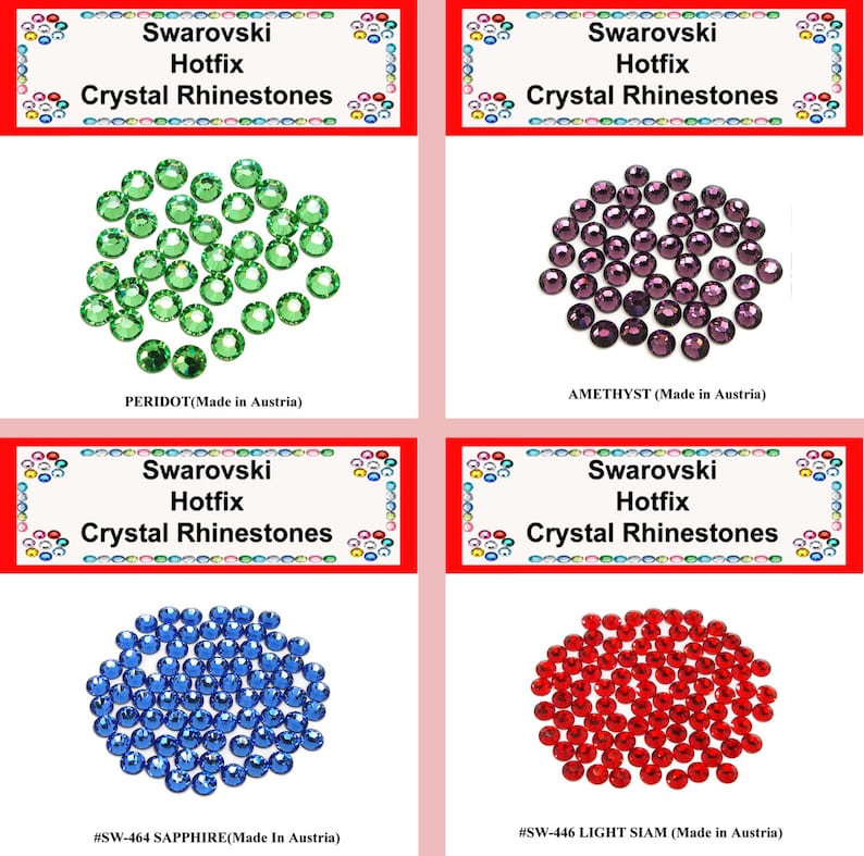 Swarovski Crystals Hotfix Rhinestones - Iron on Crystals - Hot Fix ...