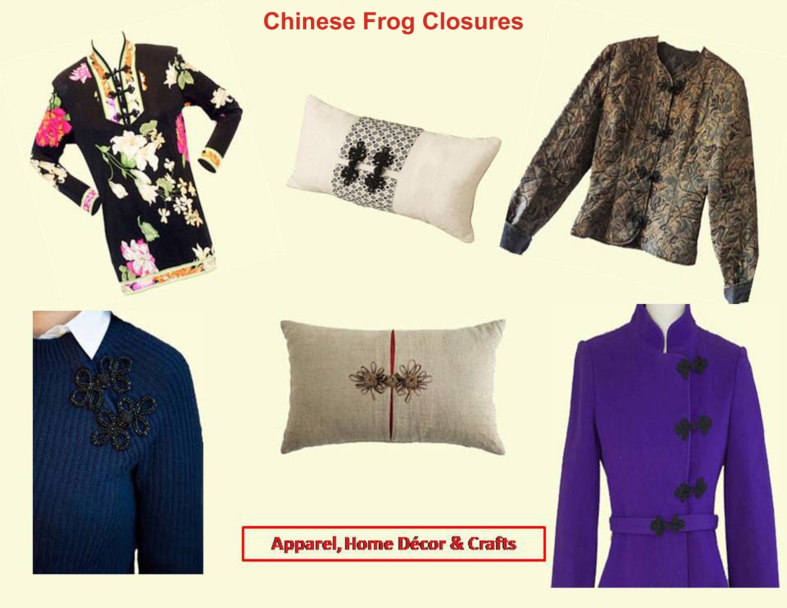 Chinese Frogs Button Closures Hook & Eye Fastener- HANDMADE- Black ...