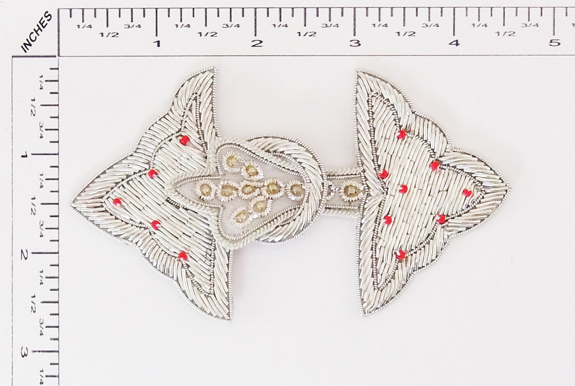 VINTAGE Handmade Frogs Closures Buttons - Gold Bullion Hand Embroidery ...
