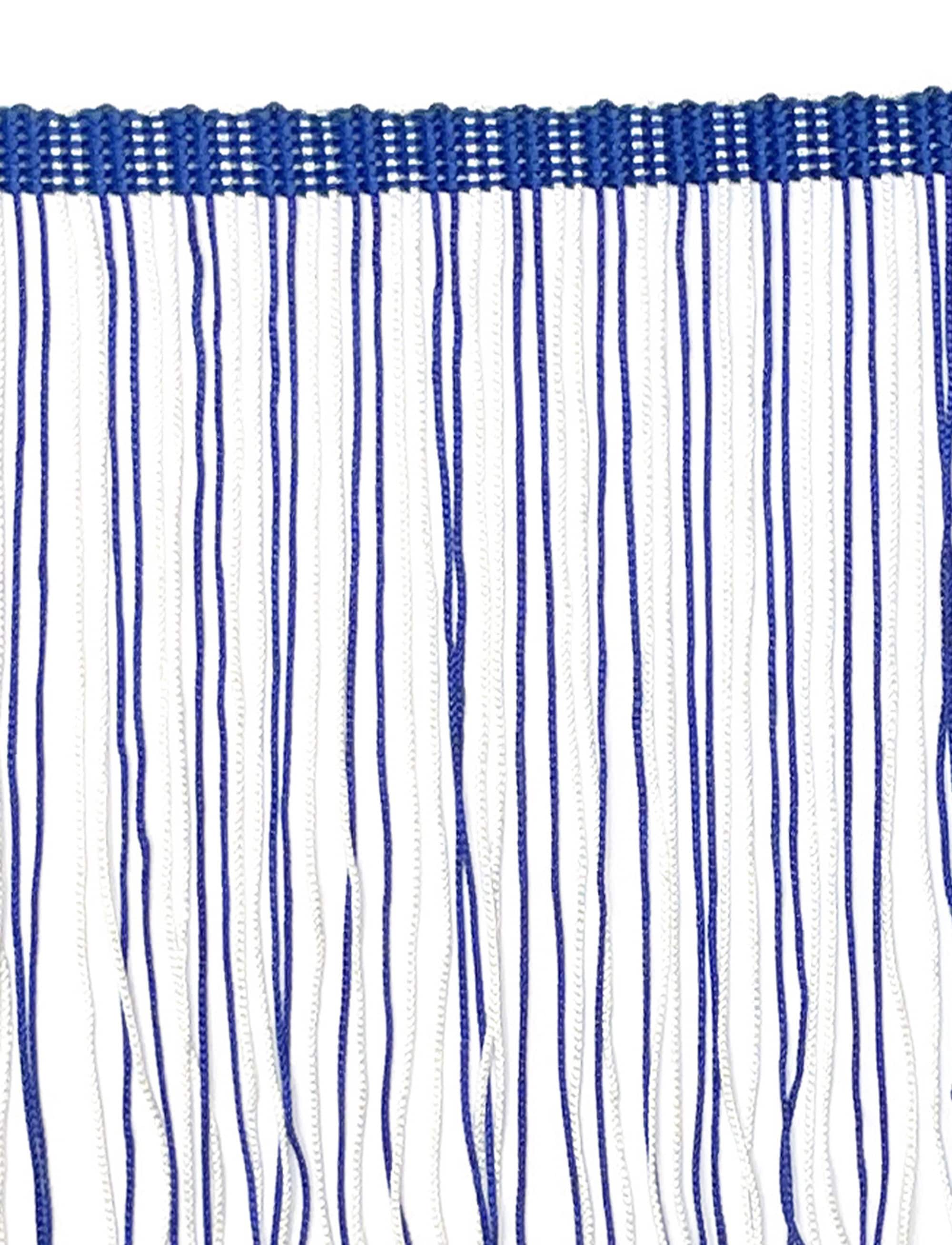 6 to 12 Long Chainette Thread Yarn Fringe Two Tone Multicolor Royal ...