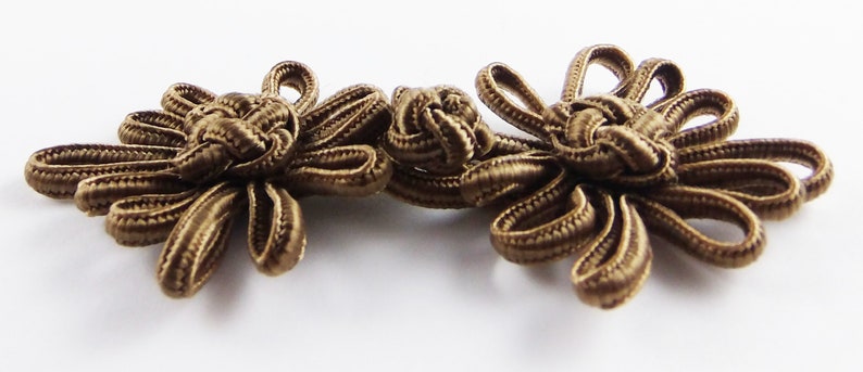 Chinese Frogs Button Closures Hook & Eye Fastener- HANDMADE- Dark Taupe ...