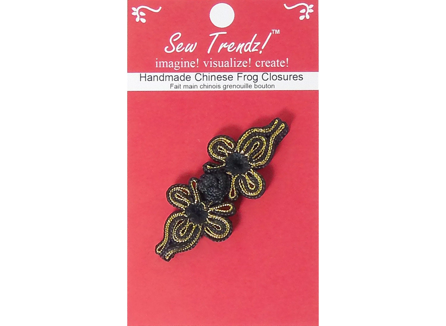 Chinese Frogs Button Closures Hook & Eye Fastener- HANDMADE- Black/gold ...