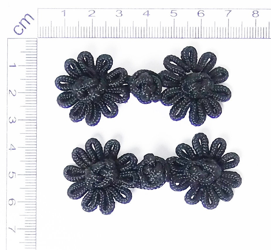 Chinese Frogs Button Closures Hook & Eye Fastener- HANDMADE- Black ...