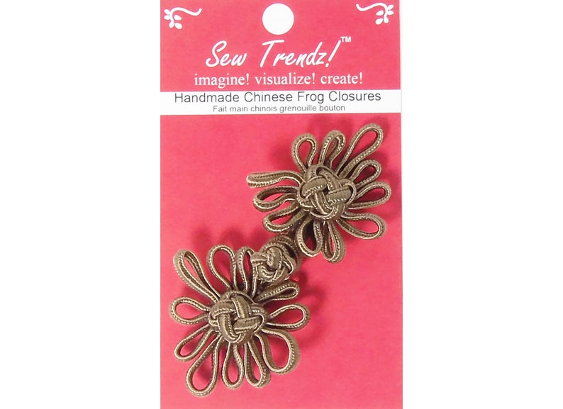 Chinese Frogs Button Closures Hook & Eye Fastener- HANDMADE- Dark Taupe ...