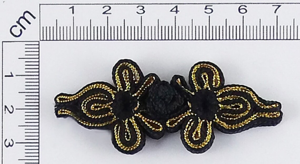 Chinese Frogs Button Closures Hook & Eye Fastener- HANDMADE- Black/gold ...