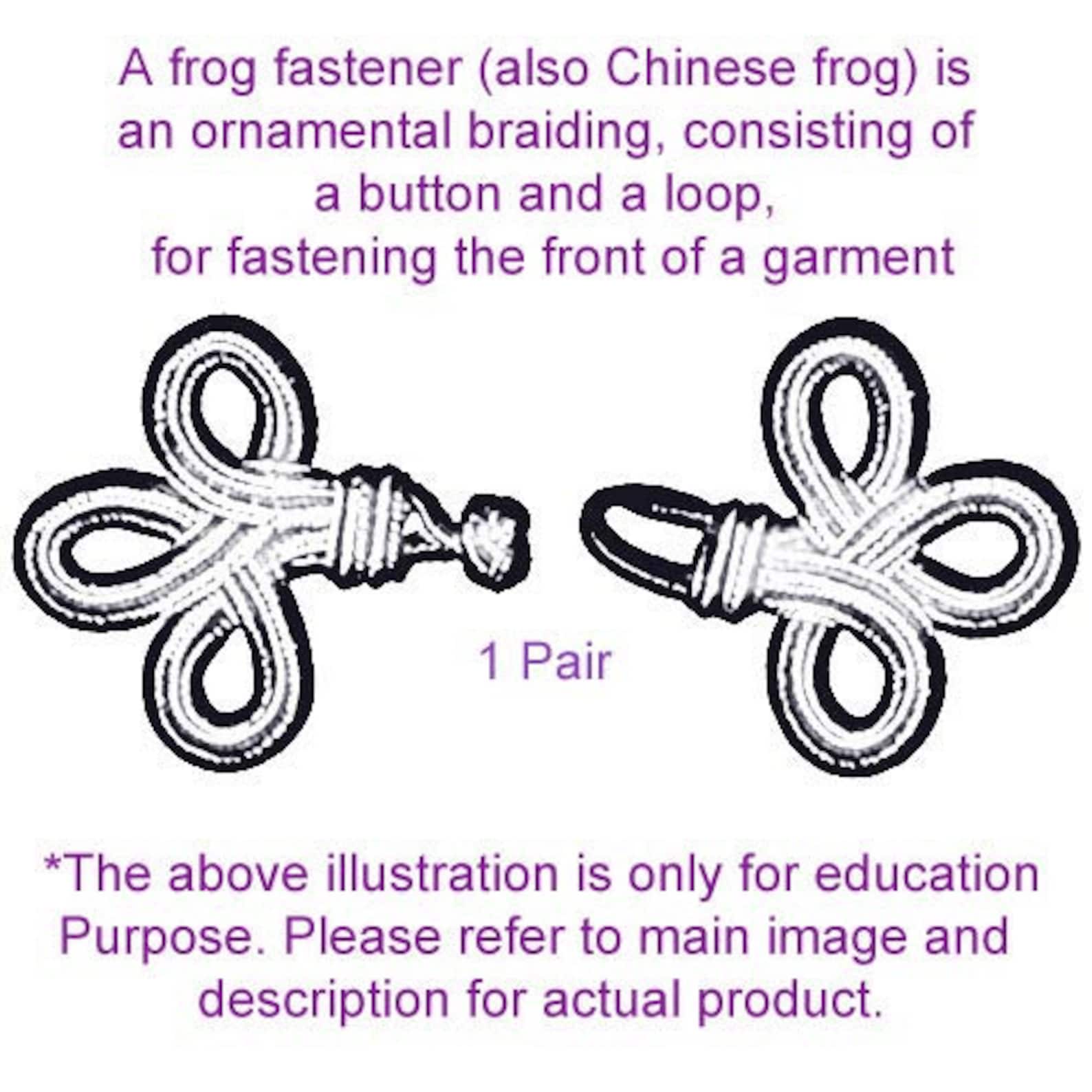 Chinese Frogs Button Closures Hook & Eye Fastener HANDMADE Black/beige ...