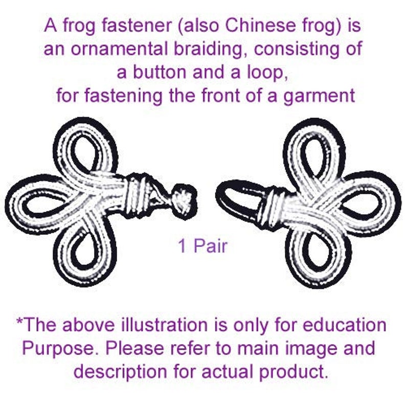 Chinese Frogs Button Closures Hook & Eye Fastener- HANDMADE- Black or ...