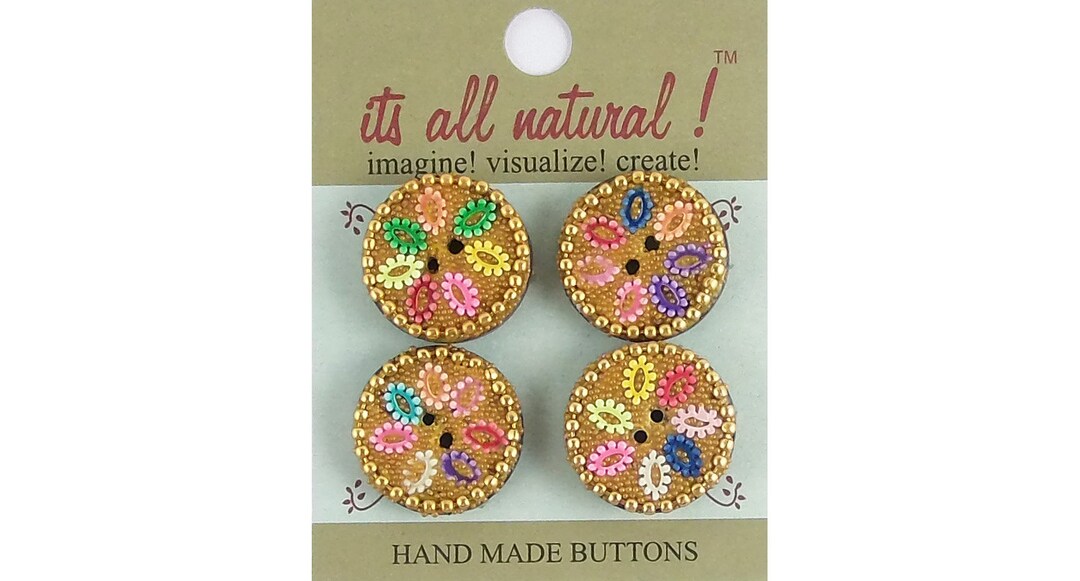 Handmade Natural Glass Cavier Buttons- Multicolor- 25mm - Glass Caviar ...