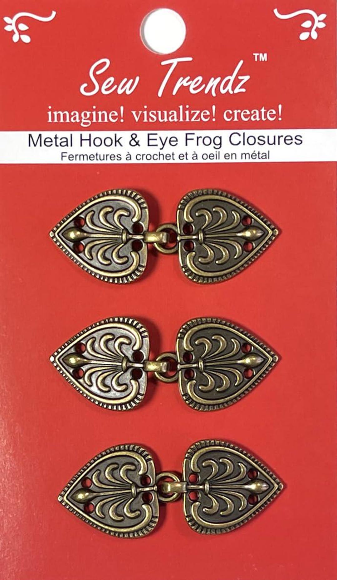 3 Pairs Metal Chinese Frogs Button Closures Clasp Clip Hook & Eye ...
