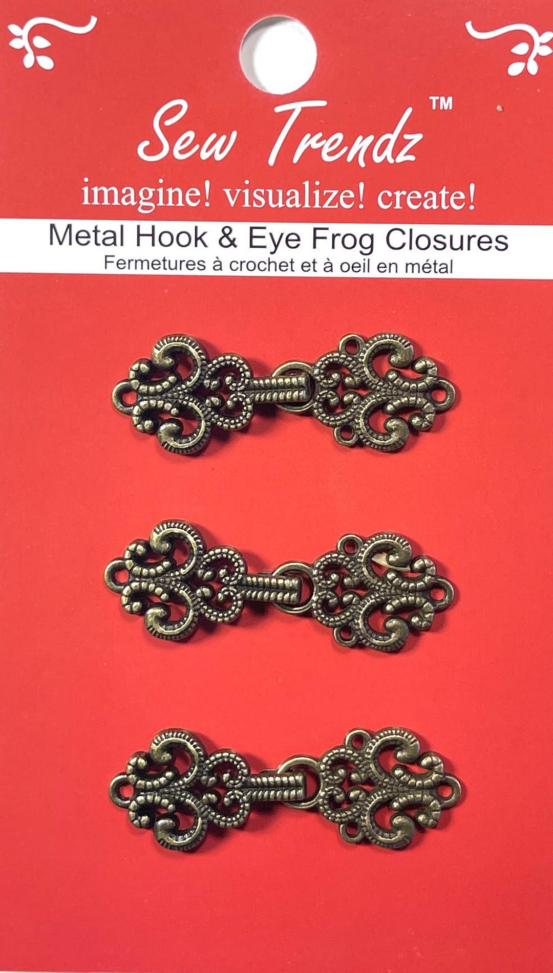3 Pairs Metal Chinese Frogs Button Closures Clasp Clip Hook & Eye ...