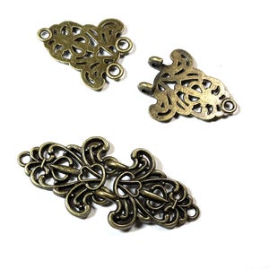 2 Pairs Metal Chinese Frogs Button Closures Clasp Clip Hook & Eye ...