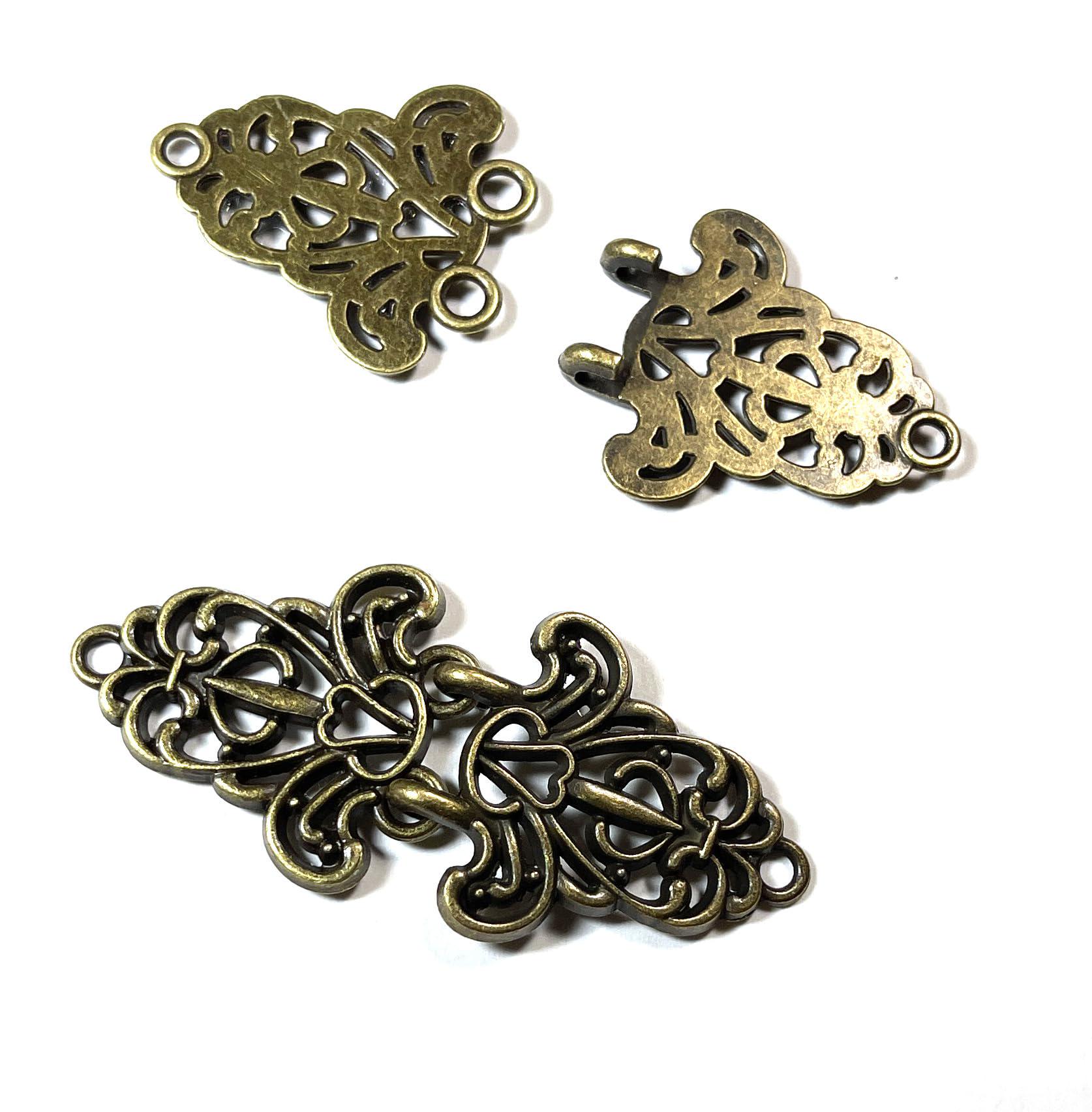 2 Pairs Metal Chinese Frogs Button Closures Clasp Clip Hook & Eye ...
