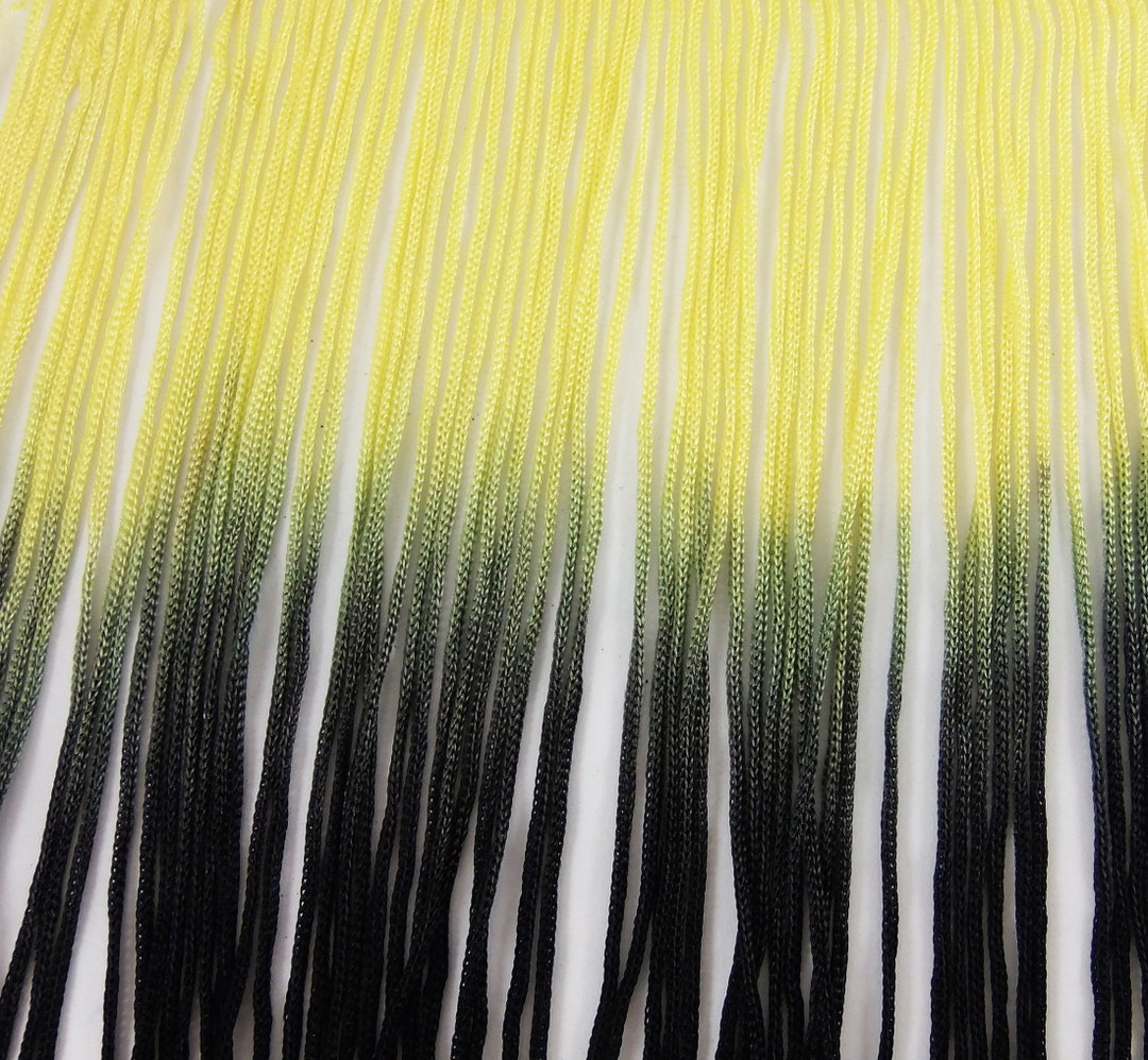 7" to 12" Long Two Tone Tie Dye Ombre Chainette Tassel Thread Fringe ...
