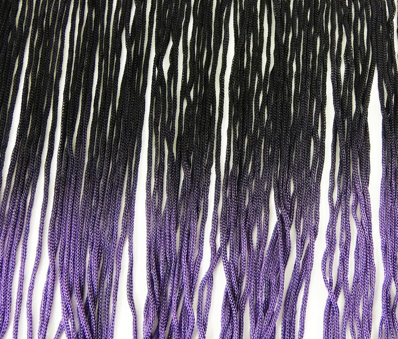 7" to 12" Long Two Tone Tie Dye Ombre Chainette Tassel Thread Fringe ...