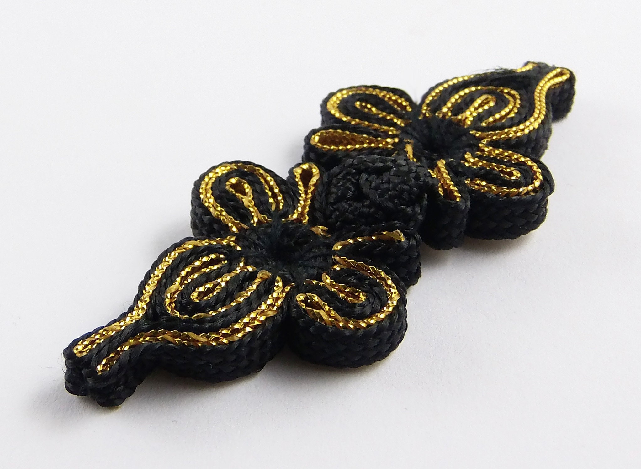 Chinese Frogs Button Closures Hook & Eye Fastener- HANDMADE- Black/gold ...