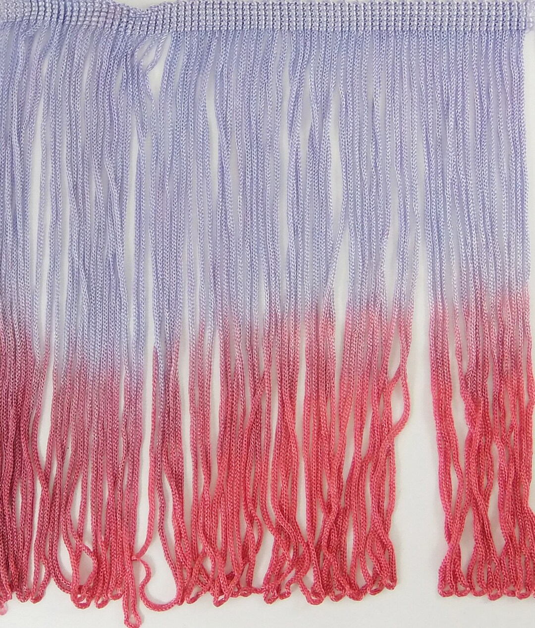 7" to 12" Long Two Tone Tie Dye Ombre Chainette Tassel Thread Fringe ...