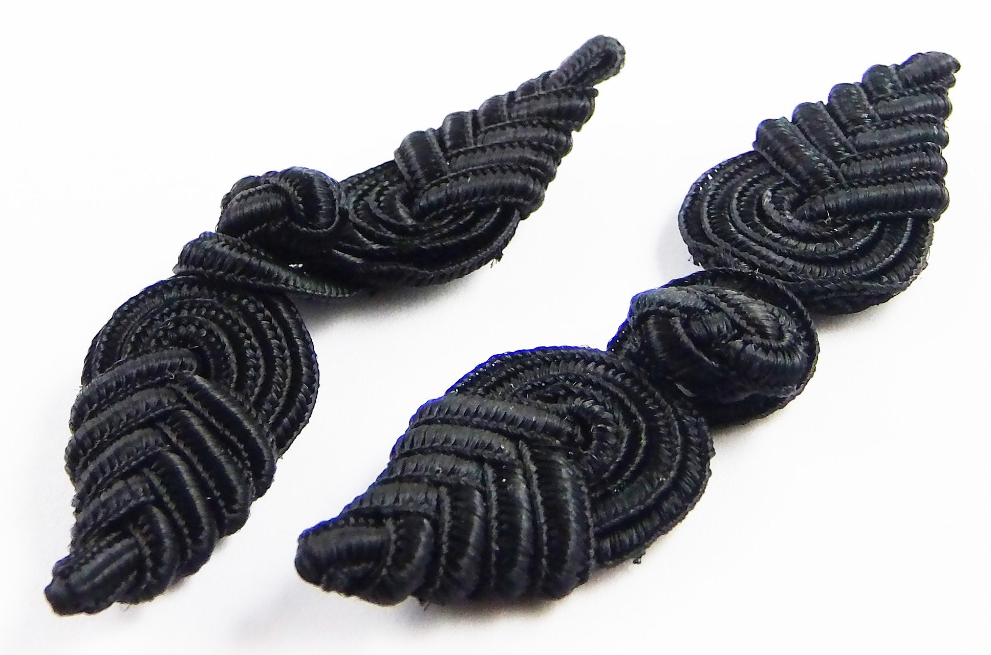 Chinese Frogs Button Closures Hook & Eye Fastener- HANDMADE- Black ...