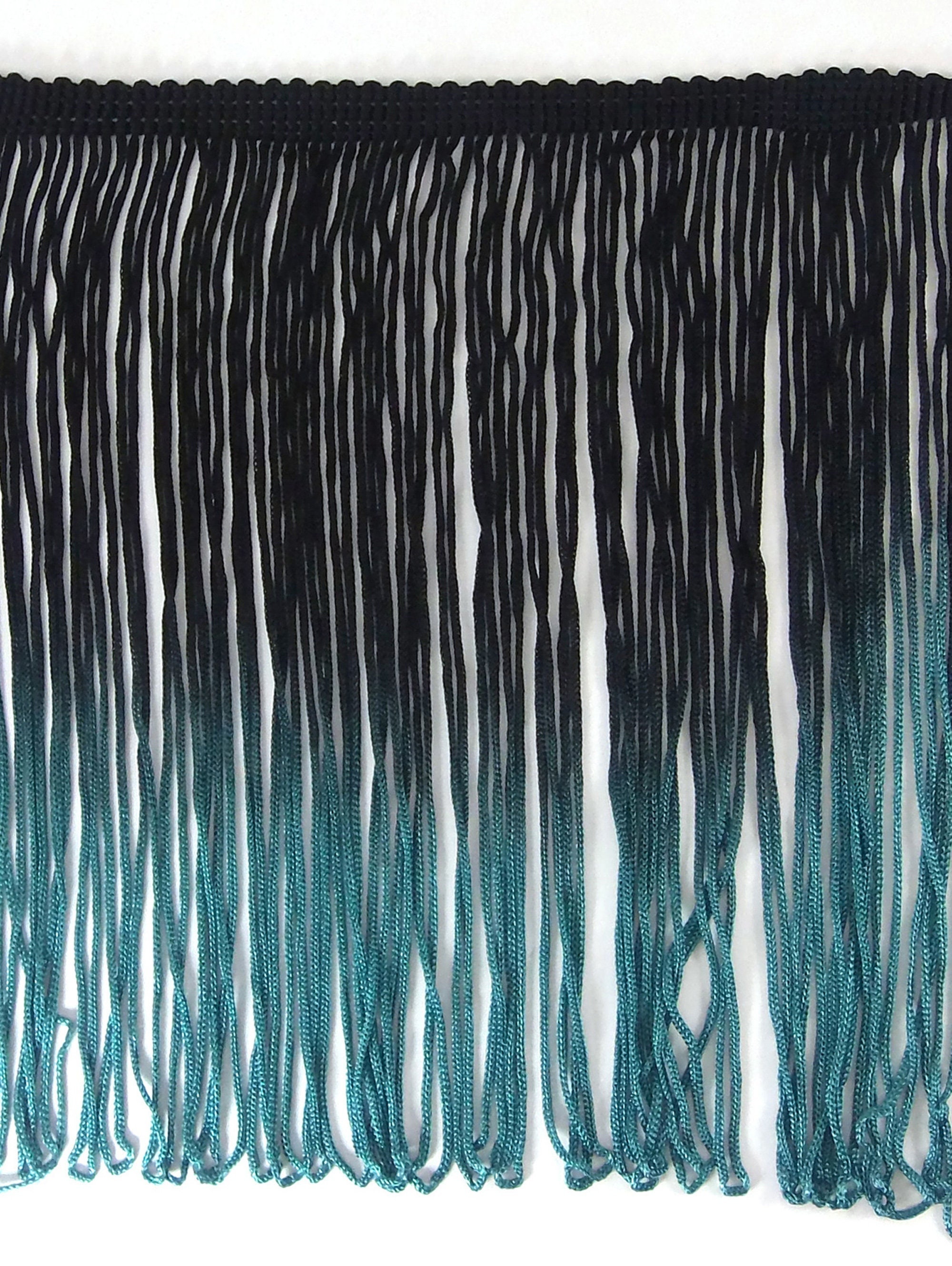 7" to 12" Long Two Tone Tie Dye Ombre Chainette Tassel Thread Fringe ...