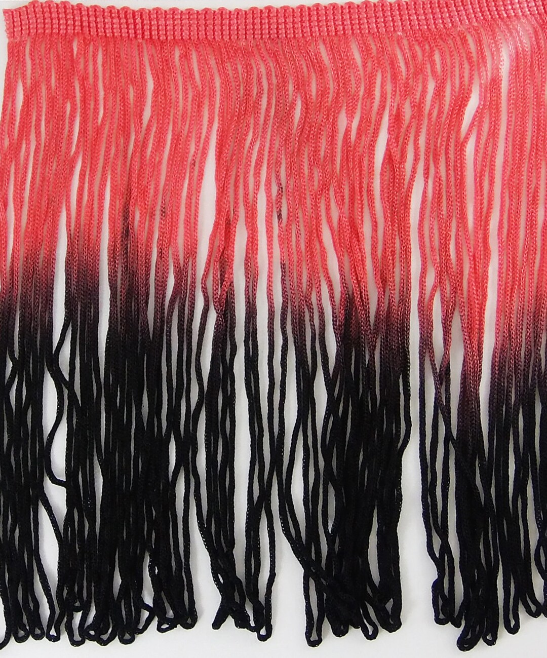 7" to 12" Long Two Tone Tie Dye Ombre Chainette Tassel Thread Fringe ...