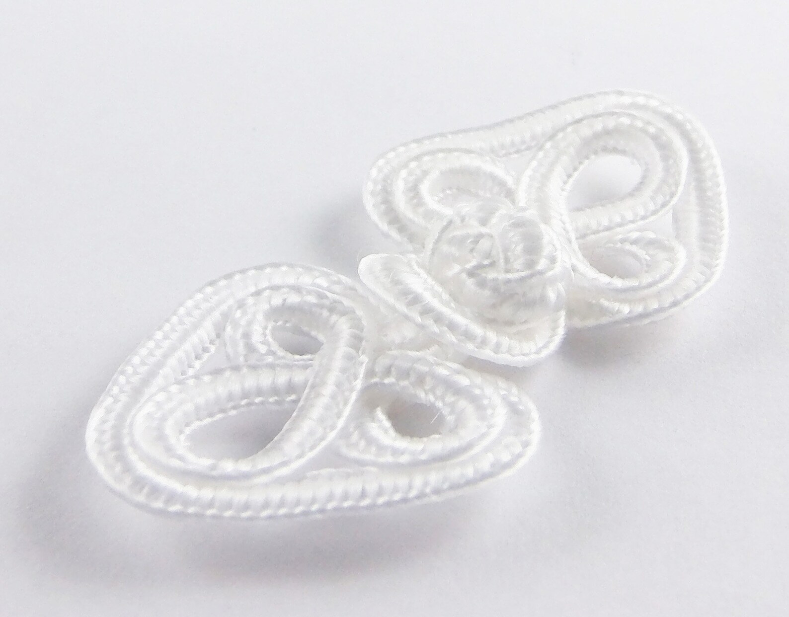 Chinese Frogs Button Closures Hook & Eye Fastener HANDMADE White 2.75x1 ...