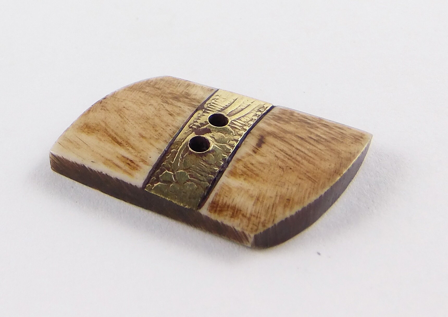 Handmade Natural Bone Buttons- Antique Brown/gold - 10x18mm - Swirl ...