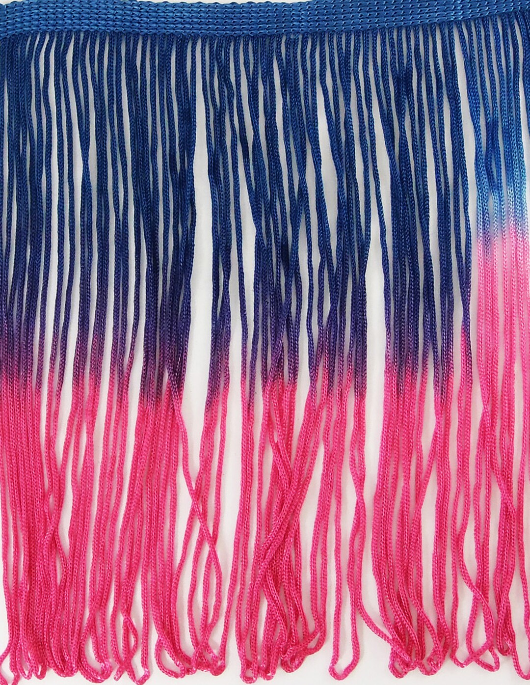 7" to 12" Long Two Tone Tie Dye Ombre Chainette Tassel Thread Fringe ...