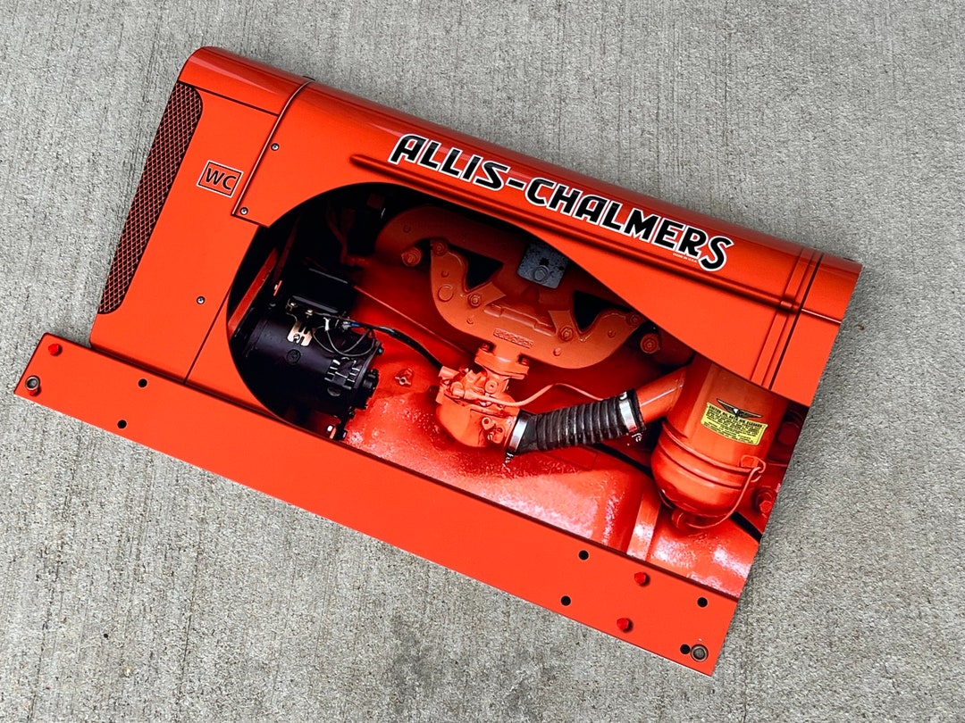 Vintage Allis Chalmers Tractor Side Wall Art: 1940s Style Garage Decor ...