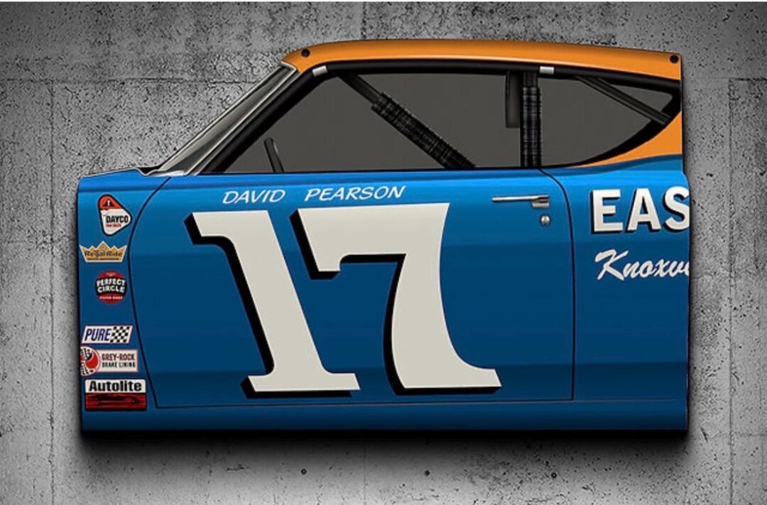 1968 David Pearson Racing Ford Gold #17 Door Style Inspired Wall Art ...