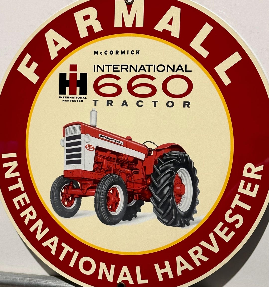Retro Style International Harvester 660 Diesel Farmall Farm Tractor ...