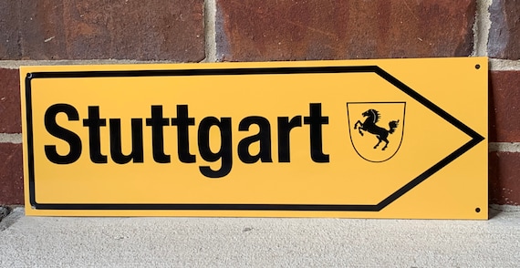 Stuttgart Street Sign German Racing Supercar Inspired Wall | Etsy