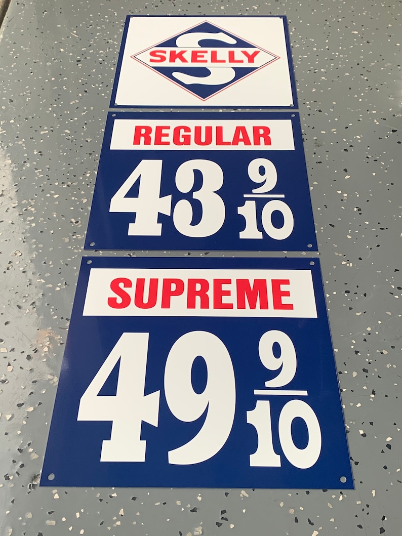 Retro Style Skelly Gasoline Pump Prices Inspired Garage Decor | Etsy