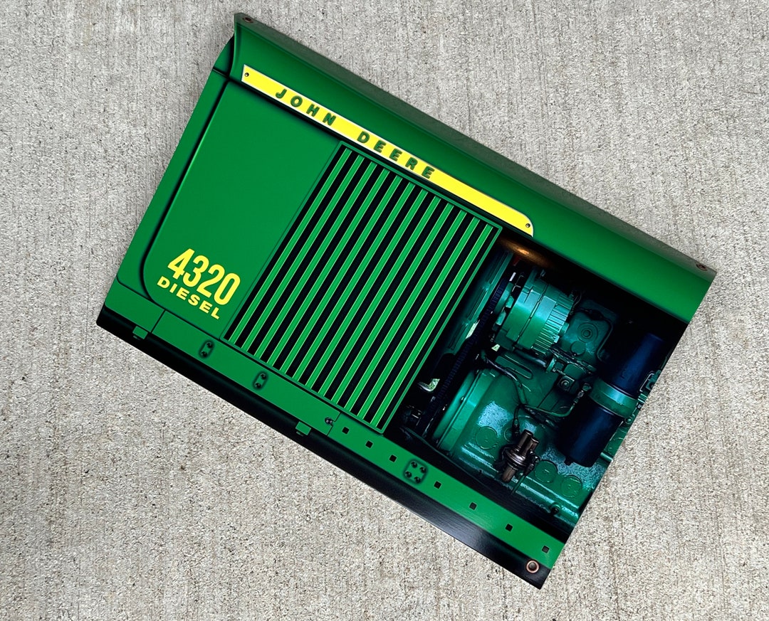 Vintage Style John Deere Farm Tractor Side 4320 Diesel Side 3D Inspired ...