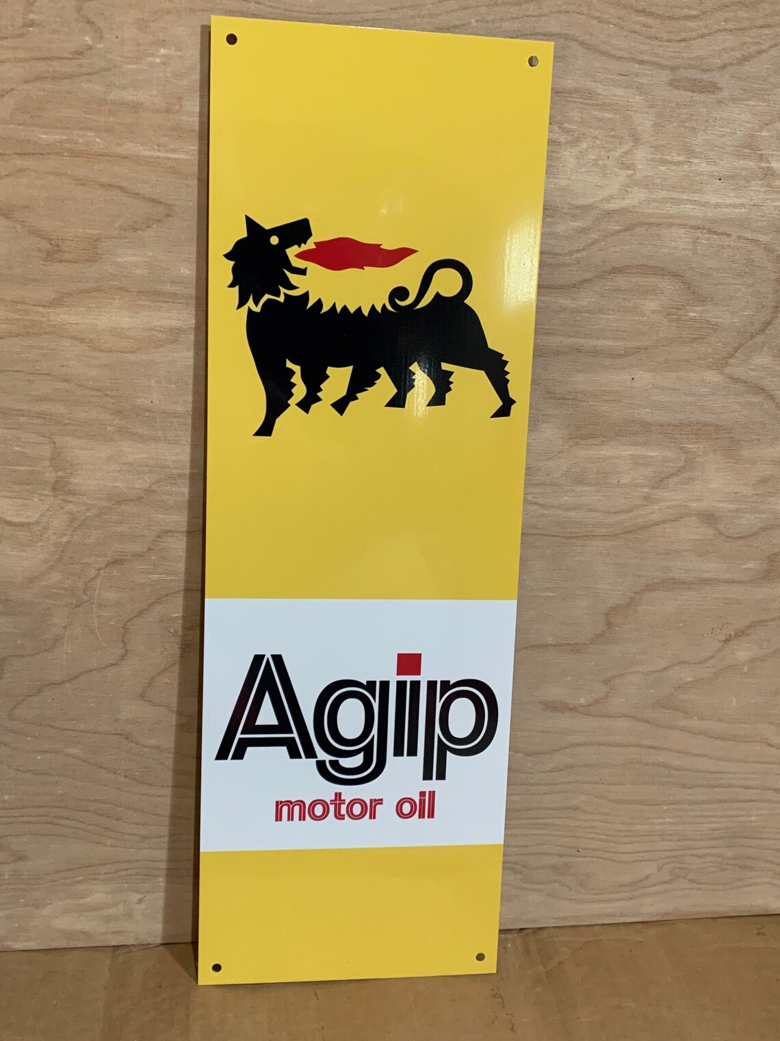 Racing italian Agip motor oil garage decor sign | Etsy
