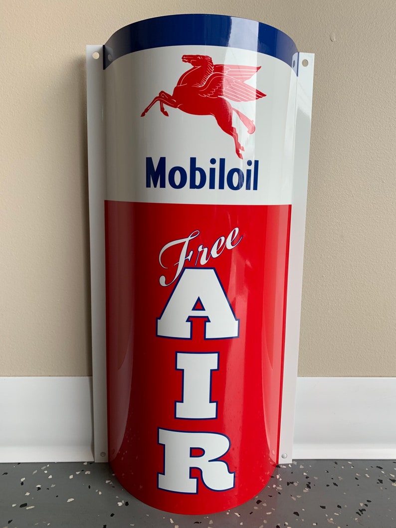 3D Free Air Mobil Mobiloil Gas Oil Curved Garage Decor Sign - Etsy