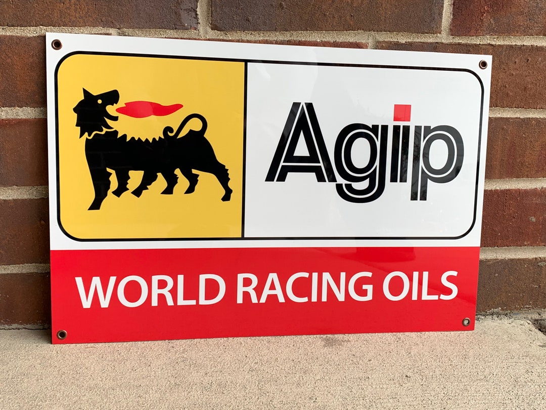 Large Agip World Racing Oils Inspired Wall Decor Garage Art Sign - Etsy