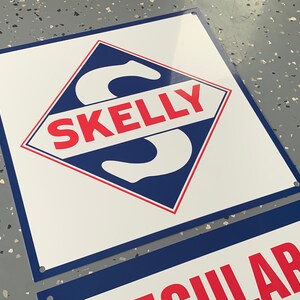 Retro Style Skelly Gasoline Pump Prices Inspired Garage Decor Art Sign ...