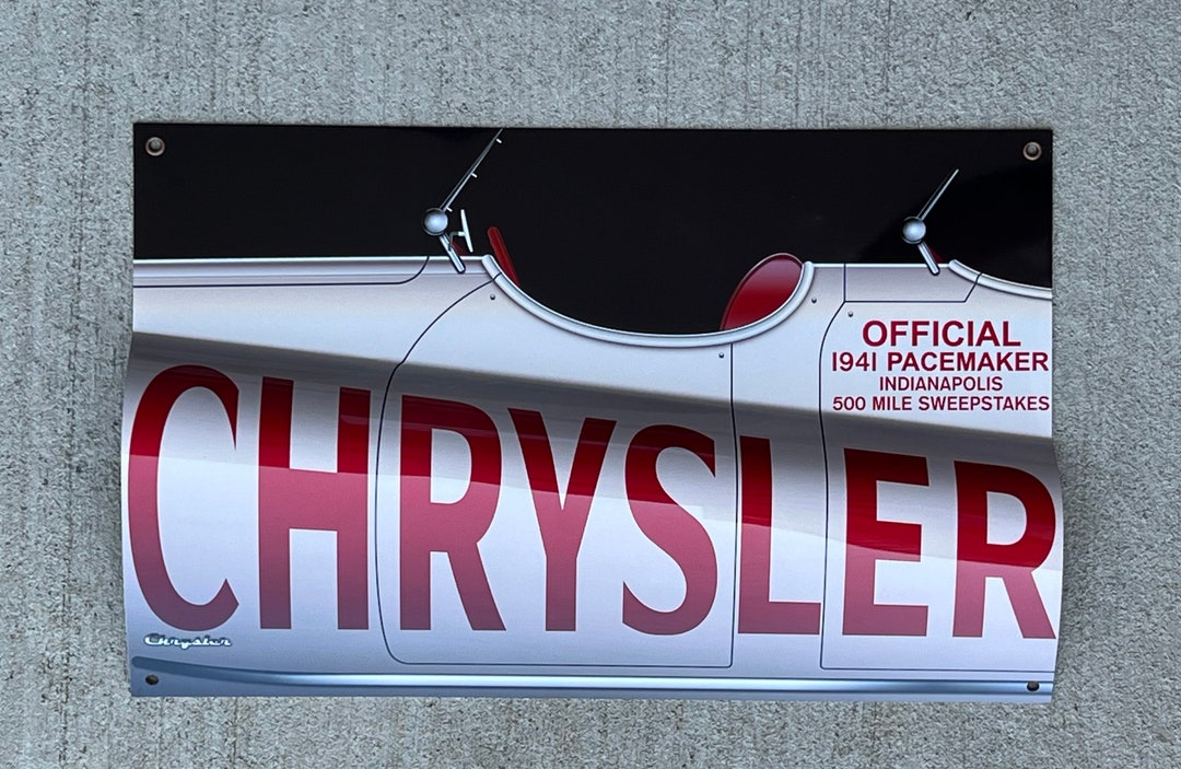 Indianapolis 500 Chrysler Pace Car 1941 Inspired Wall Art Decor Garage ...