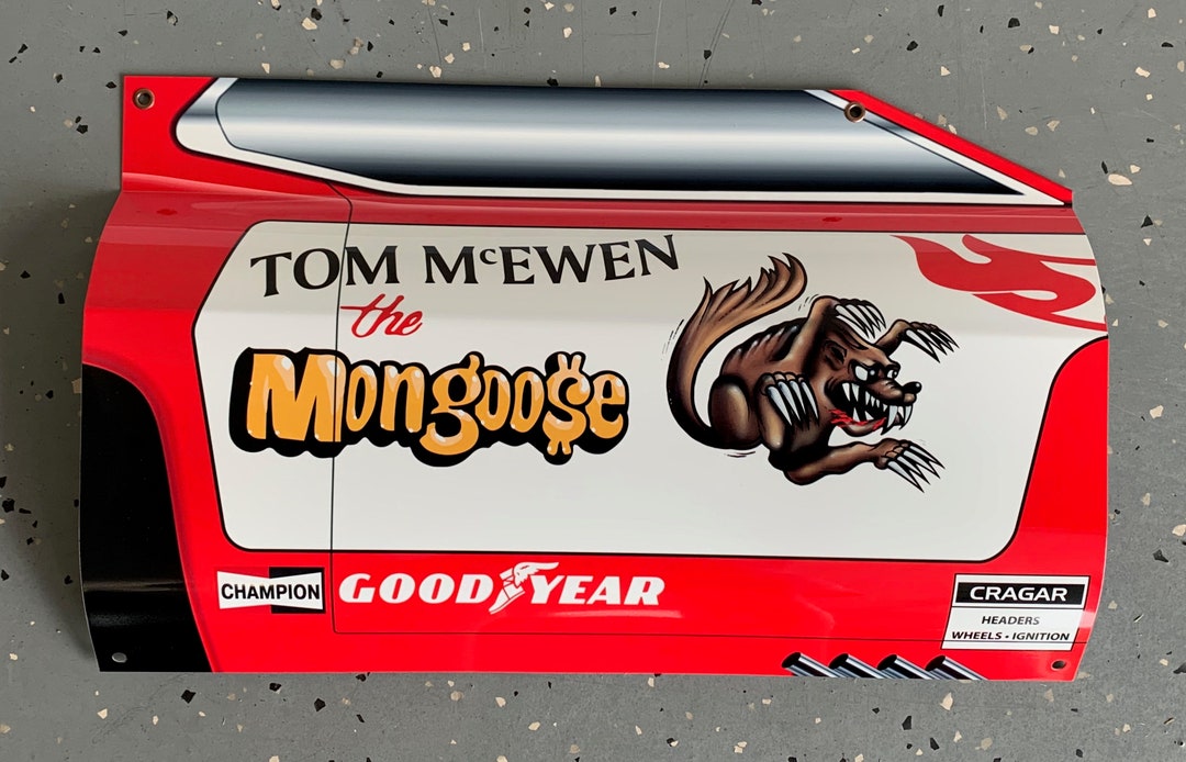 Tom Mcewen 'the Mongoose' Aluminum Metal Sign: Drag Racing Garage Art ...
