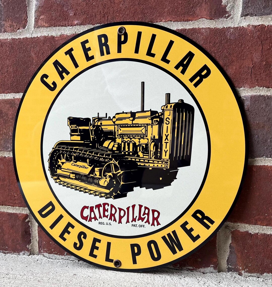 Retro Style Caterpillar Model Sixty Diesel Farm Tractor Inspired Wall ...